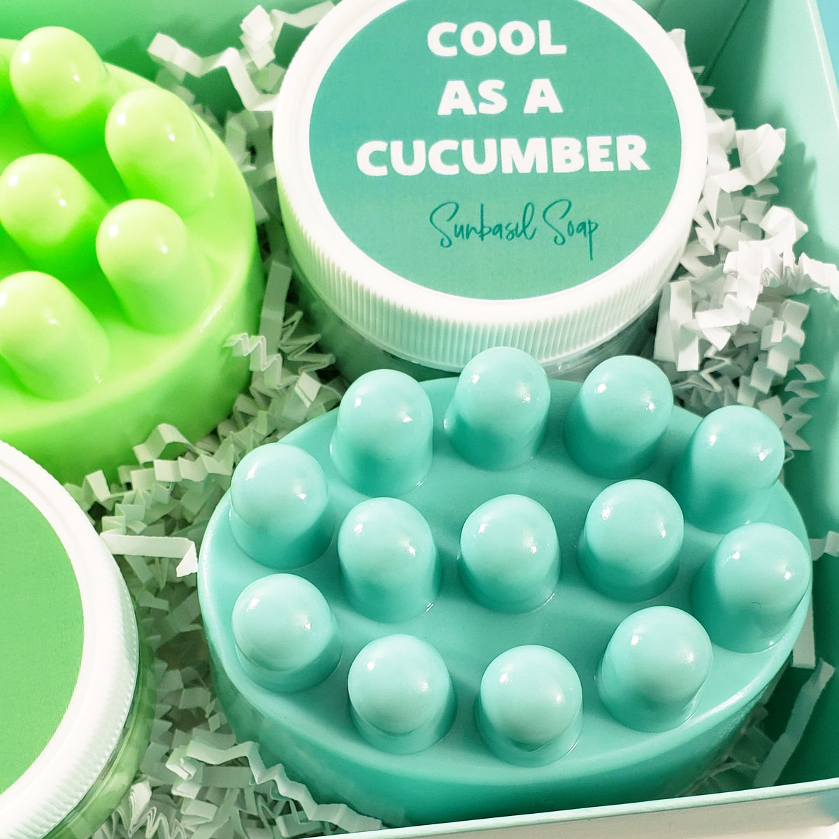 Aloe and Cucumber Bath Gift Set, Fresh Spa Gift Set at Sunbasil Soap