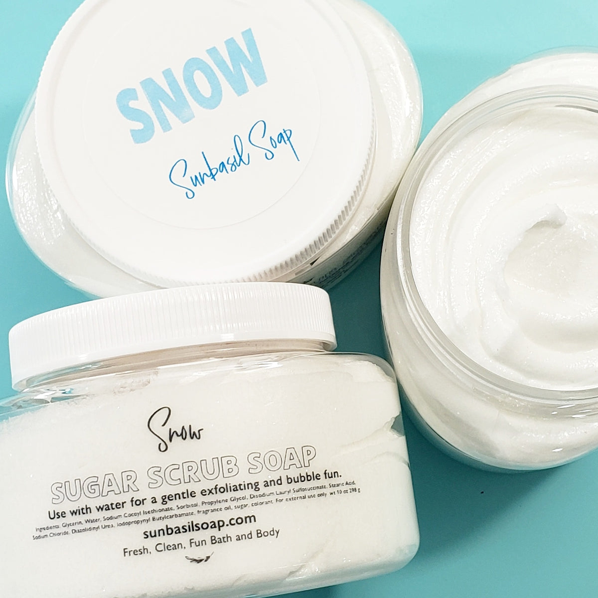Fresh Snow Sugar Scrub: Bath & Body Winter Gifts at Sunbasil Soap